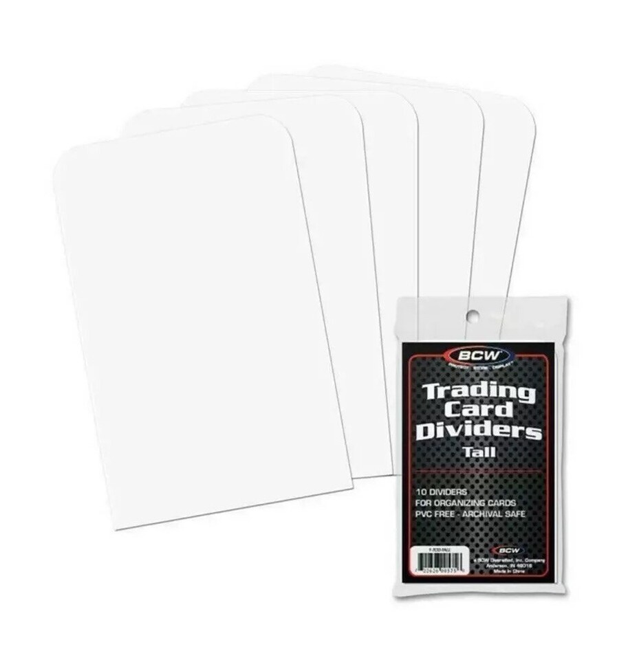 10 20 50 BCW Trading Card Dividers for Storage Boxes Regular Tall ...
