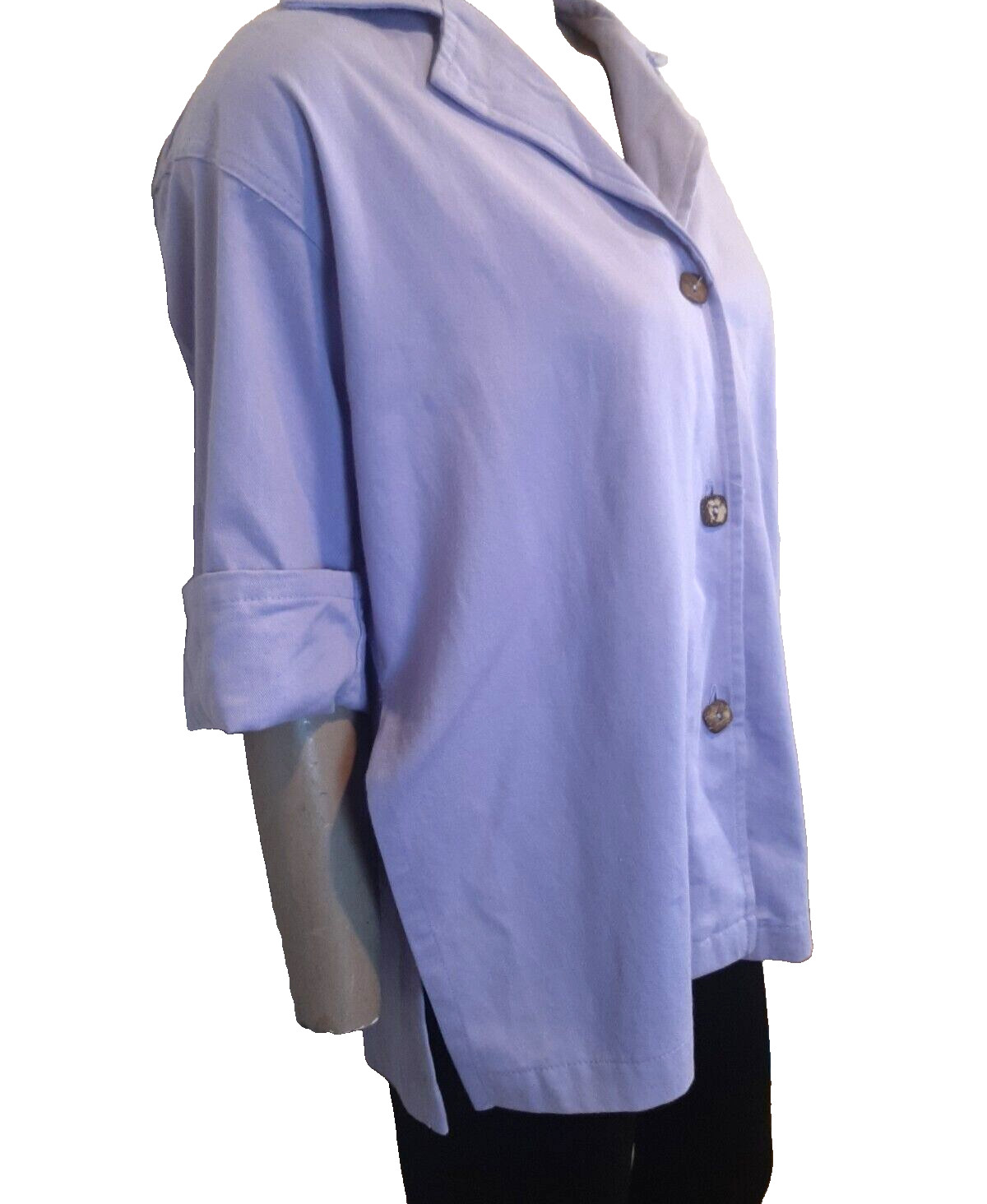 Vintage 1980s Gene Ewing Bis Lavender Purple Button U… - Gem