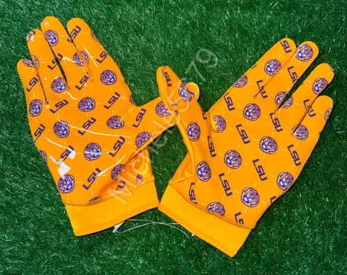 Nike LSU Tigers Team Issued Superbad 6.0 Football Gloves Yellow Size XL ...