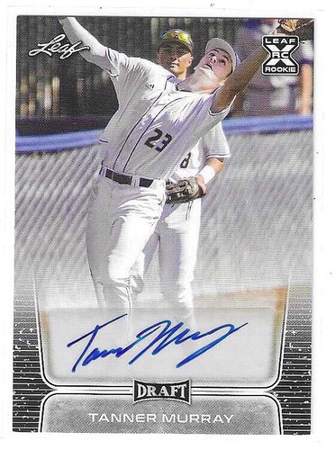 2020 LEAF DRAFT TANNER MURRAY LEAF ROOKIE AUTO #BA-TM1 TAMPA BAY RAYS ...