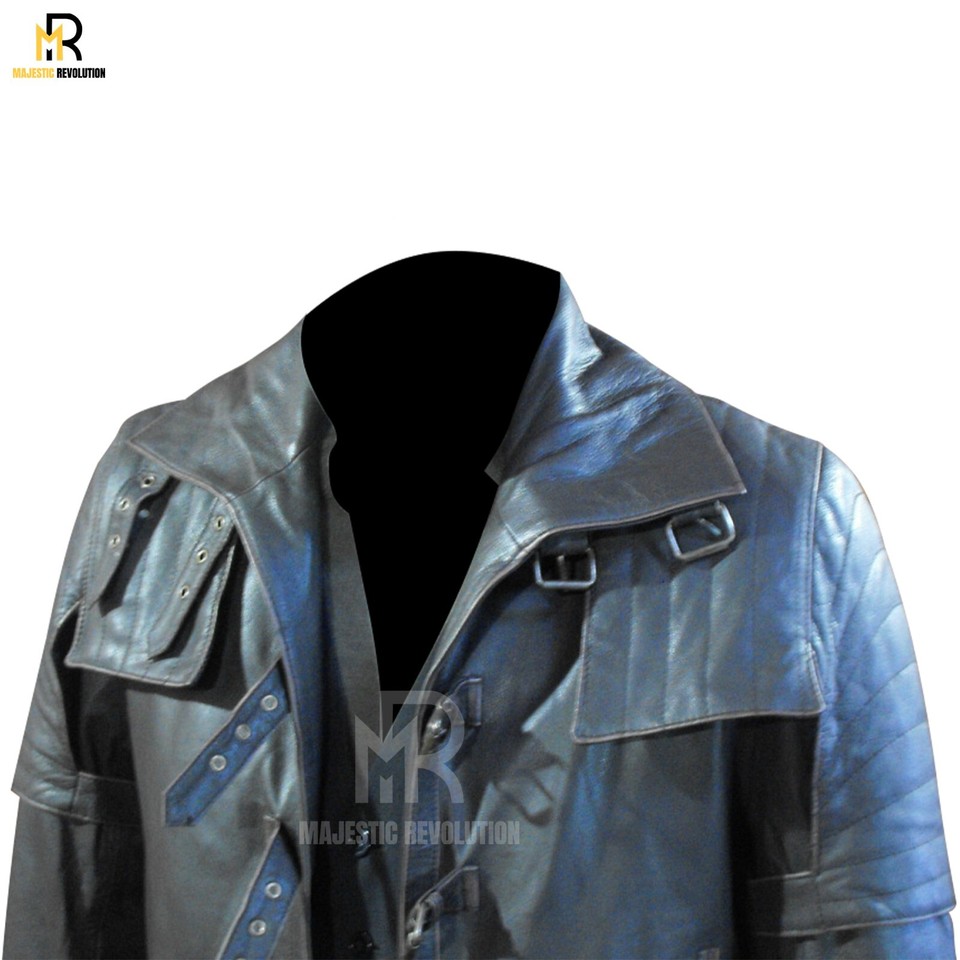 VAN HELSING Men's Black Lambskin Long Trench Leather Full-Length Duster ...