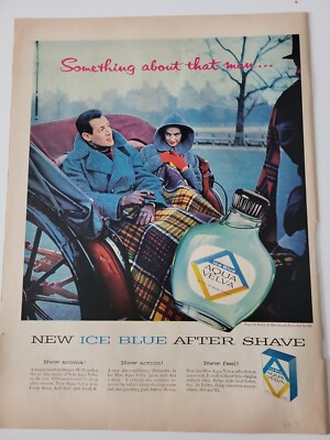 1957 Aqua Velva Ice blue men's after shave romantic carriage ride ...