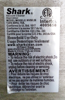 SH73) SHARK NAVIGATOR VACUUM PARTS NV90 26 WHITE/RED USED | eBay