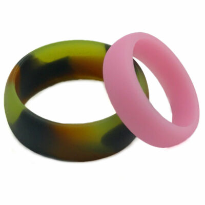SAR -SAFE ACTIVE RINGS His & Hers 8mm 6mm - Camo Pink Silicon Wedding ...