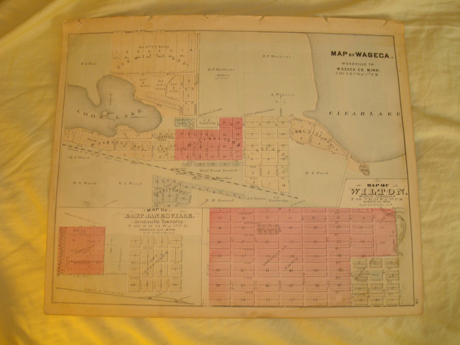 WASECA COUNTY WILTON MINNESOTA ANTIQUE HANDCOLOR MAP NR | eBay