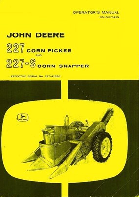 John Deere 227 Picker 227-S Snapper Operators Manual | eBay