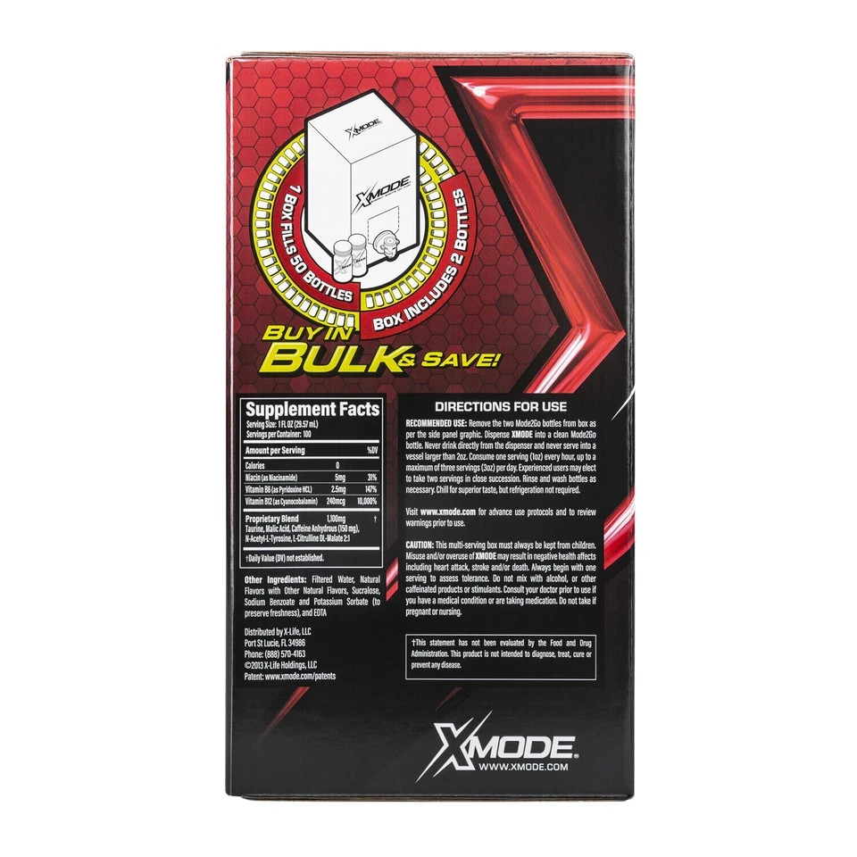 XMODE Energy Shots Tap System 100 Servings Cherry Bomb with Dispenser ...