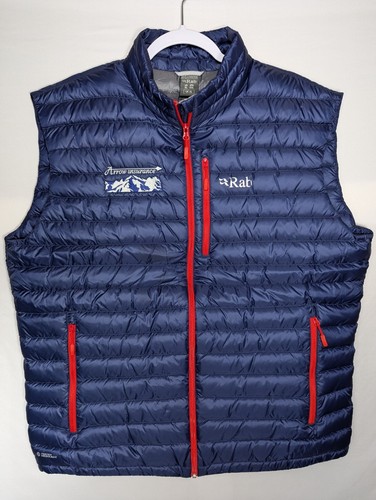 Rab Mens Microlight Down Grey Puffer Vest Gilet Bodywarmer Pertex Size ...