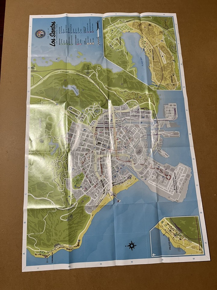 GTA V Los Santos Map Poster ONLY *NO GAME JUST POSTER* | eBay