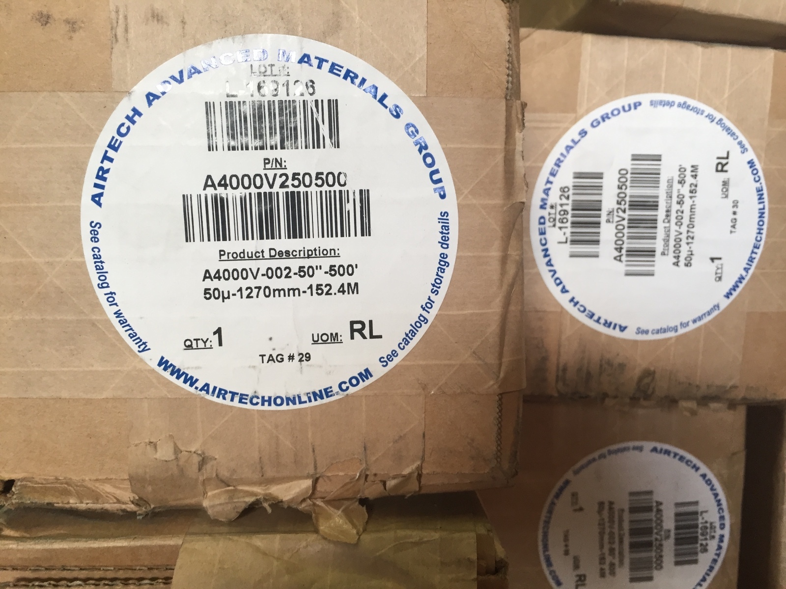 AIRTECH A4000 HIGH TEMP 50" X 500 FEET RELEASE FILM COMPOSITES VACUUM ...