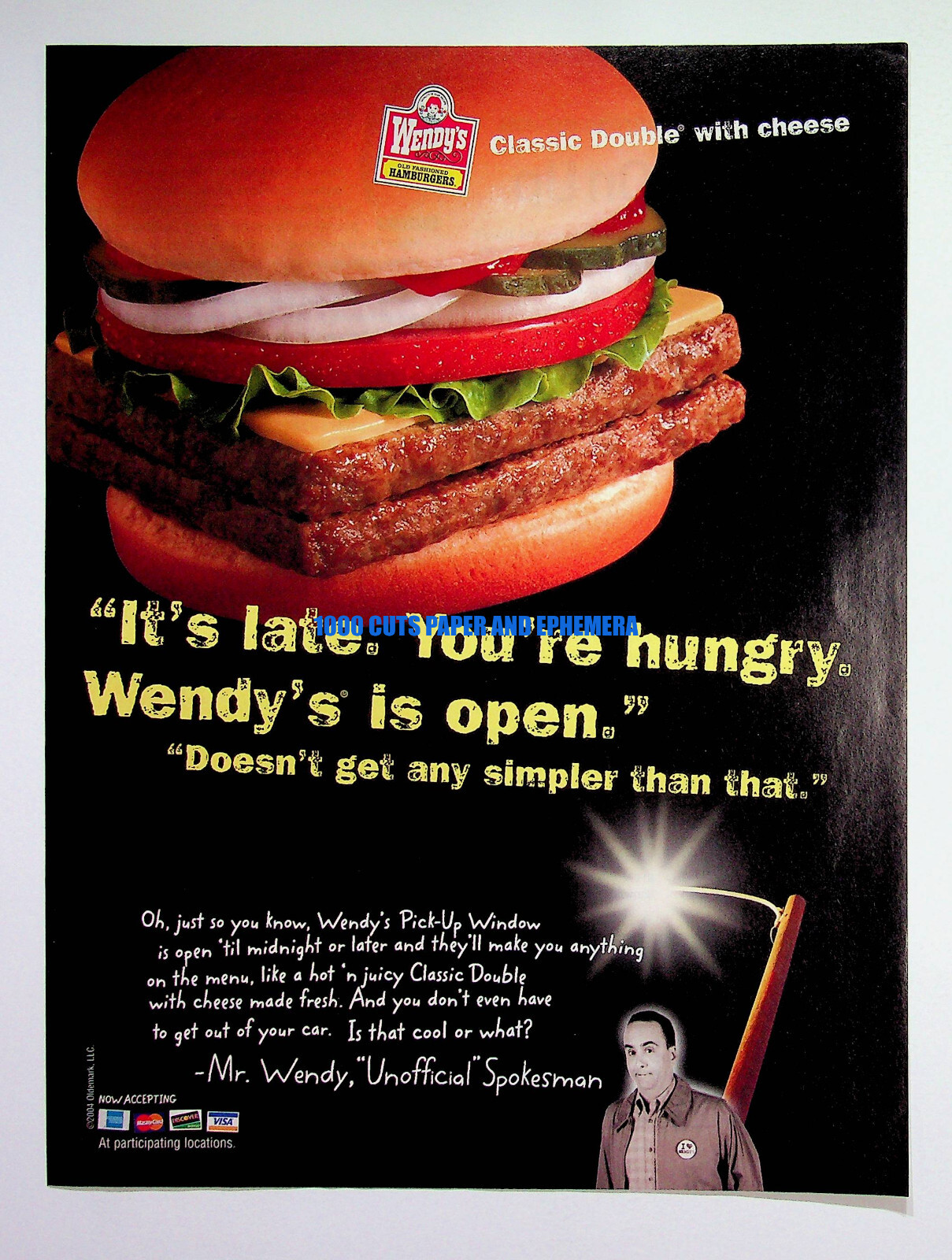 Wendy's Burger 2004 Trade Print Magazine Ad Poster ADVERT | eBay