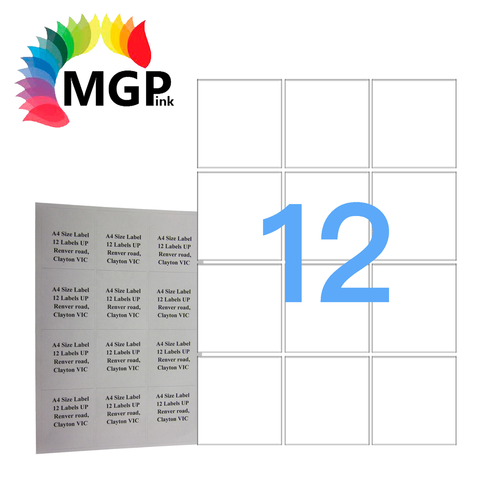 A4 Label White Matte Rectangle 1UP - 84UP Self Adhesive Mailing Paper ...