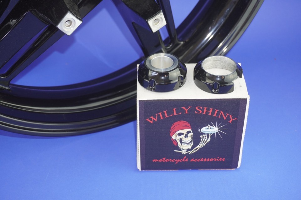 2024 Harley Street Glide Road Glide Fork Leg Axle Caps BY Willy Shiny ...