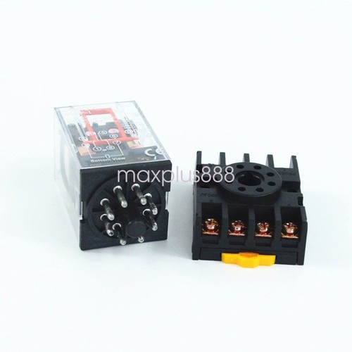 1pcs MK2P-I DC 12V Coil 8 Pins Power Relay With PF083A Socket Base | eBay