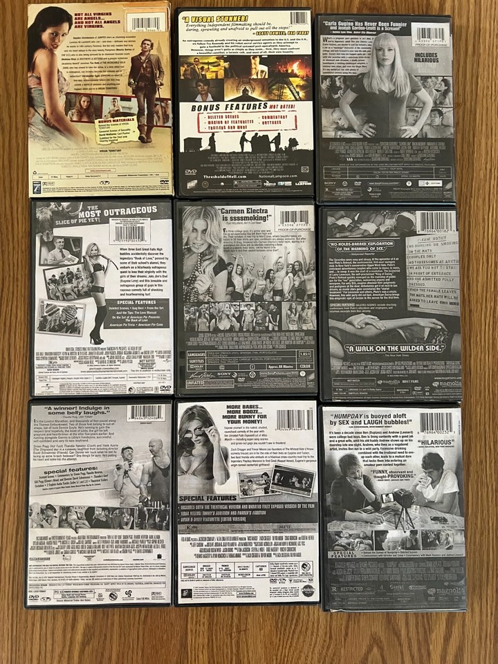 Lot of 9 Sexy Comedy DVDs Elektra Luxx, Hump Day, Mardi Gras Spring ...