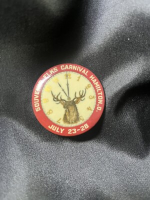 SOUVENIR ELKS CARNIVAL HAMILTON OHIO PIN BACK BUTTON | eBay