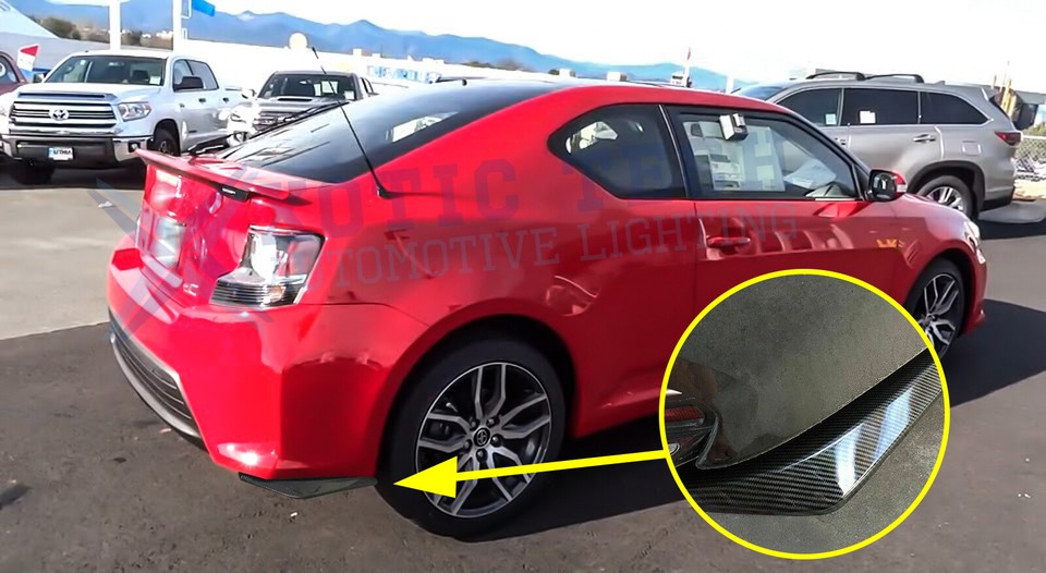 Carbon Fiber Rear Bumper Fin Diffuser Splitter Canard Decor for Scion ...
