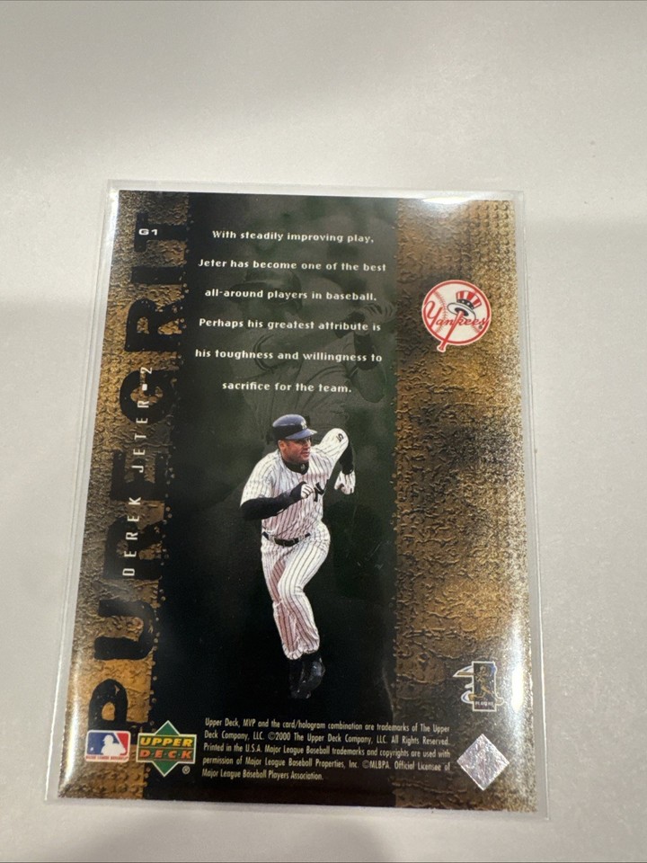 2000 Upper Deck MVP Derek Jeter #G1 Pure Grit HOF New York Yankees | eBay