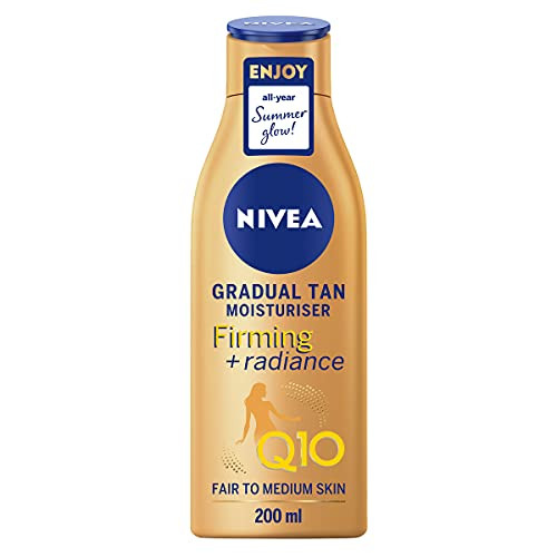 NIVEA Q10 Firming Gradual Tan Lotion 6.76 Fl Oz Moisturizer for Radiant ...