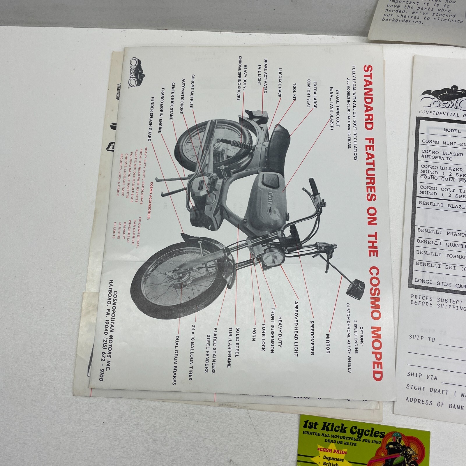 VINTAGE 1970's BENELLI COSMO SUPER MOPEDS & MINIS MOPED ADS | eBay