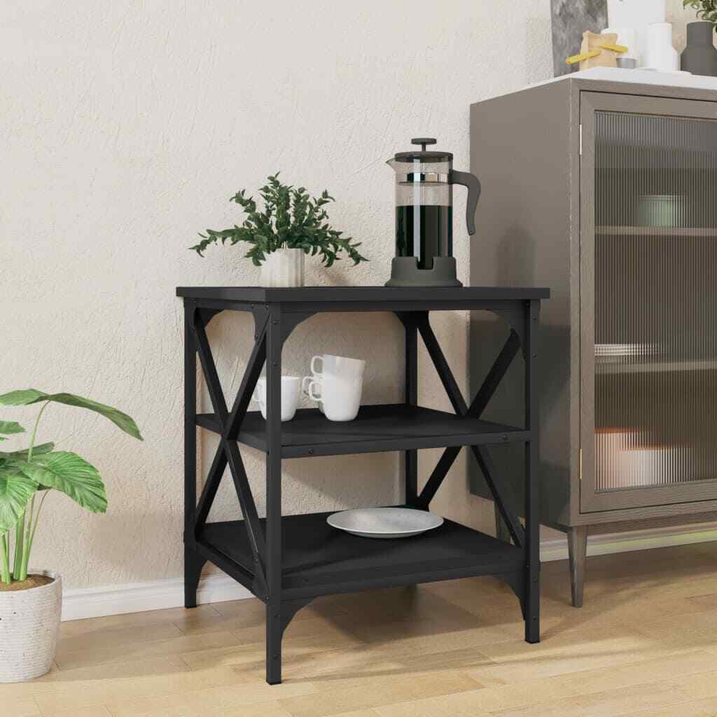 vidaXL Side Table Black 40x42x50 cm Engineered Wood NEW | eBay