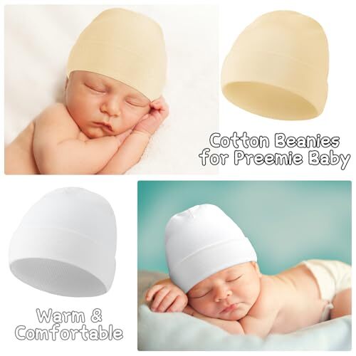 Newcotte 6Pcs Preemie Baby Hats Cotton Preemie Caps Warm Small Fresh ...