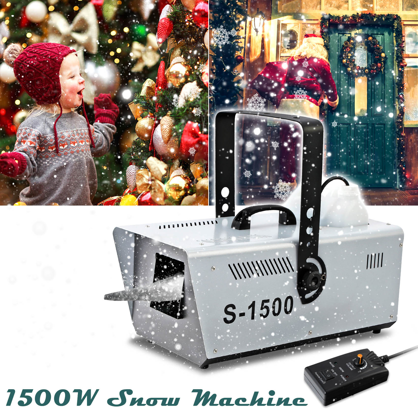 1500W Snow Machine Stage Snowflake Maker Fake Snow Christmas Party ...