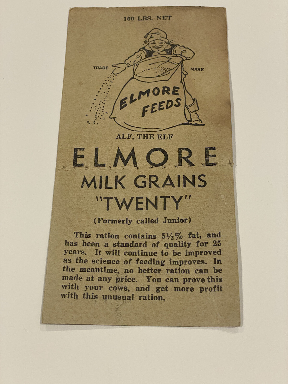 Vintage Elmore Feeds Alf The Elf Cow Rations Card | eBay