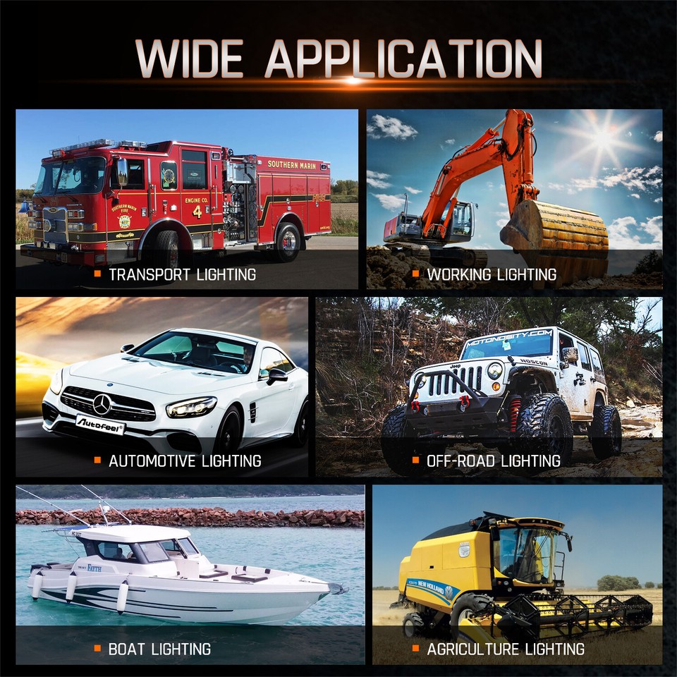 HIMA 4X4 8 inch LED Work Light Bar DRL Light For SUV Boat Truck ATV UTV ...