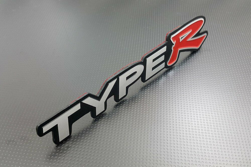 1x NEW JDM Type R TRUNK BADGE Racing Sport SILVER Red Rear Tailgate ...