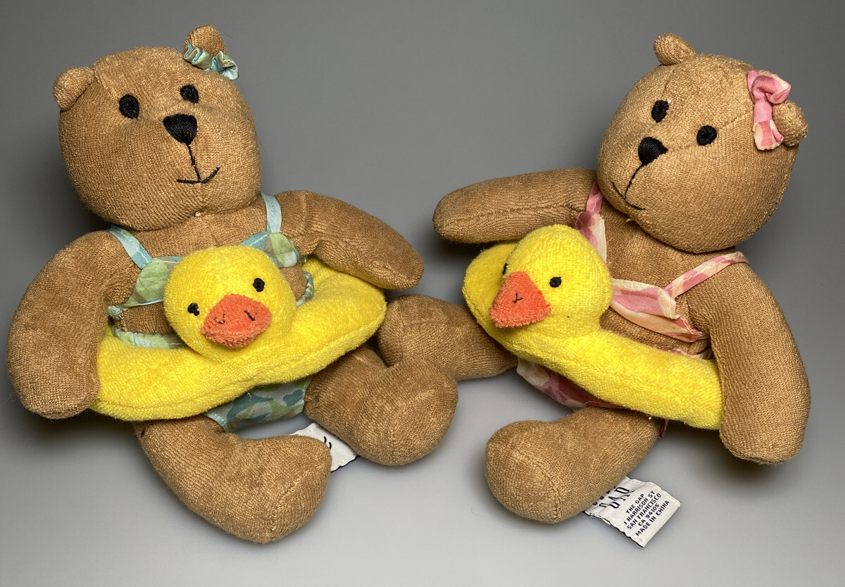 Baby GAP Brown Teddy Bear Plush Yellow Duck Floatie 6” Stuffed Animal ...