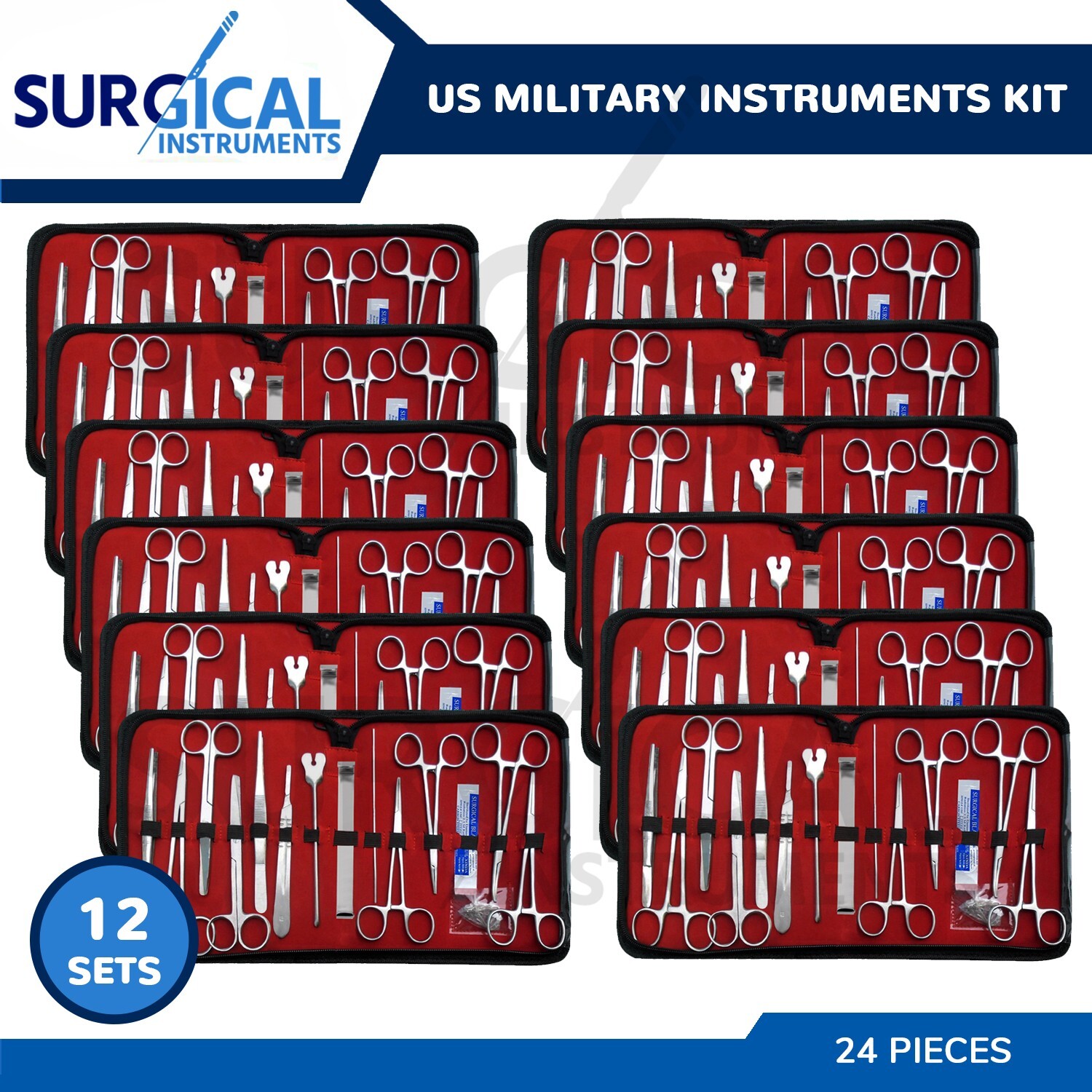 12 Sets 24 US Military Field Style Medic Instrument Kit - Nurse German ...