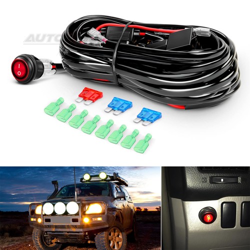 4-Leads Wiring Harness 40A Relay Waterproof Switch Fuse LED Light Bar ...