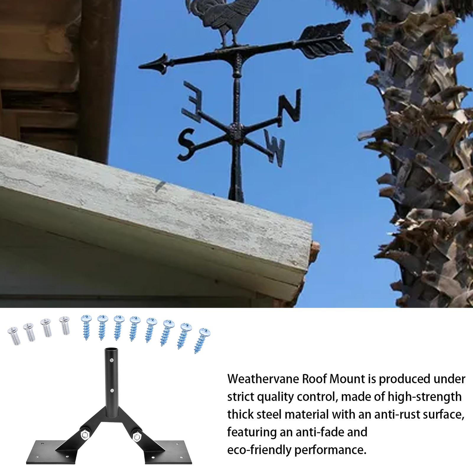 Weather Vane Bracket Steel Weathervane Roof Mount Weather Station w ...