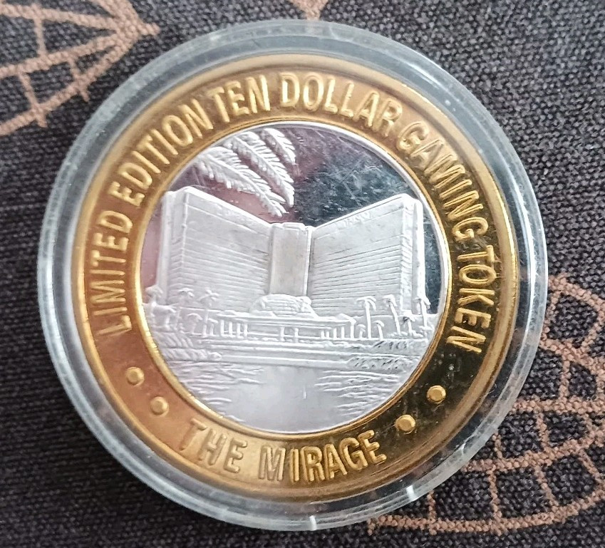 LAS VEGAS $10 DOLLAR GAMING TOKEN, MIRAGE .999 FINE SILVER COIN Ships ...