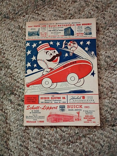 1956 CINCINNATI REDS SCORECARD VS BROOKLYN DODGERS | eBay