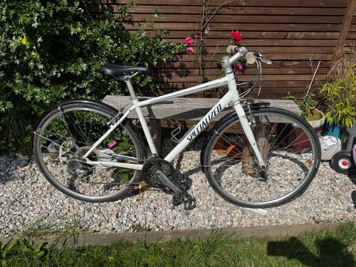 bicycle, ladies, women’s, hybrid, 19 inch frame. White frame. 21 gears ...