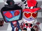 Hazbin Hotel Valentino Vox Sitting Plush Doll 20cm Set of 2 Round One ...