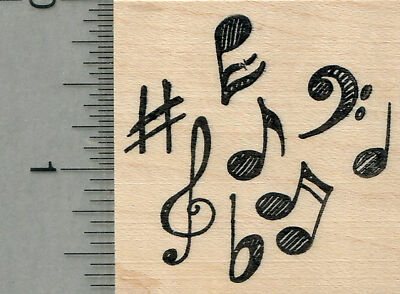 Musical Notes Rubber Stamp, Music Series G34506 WM | eBay