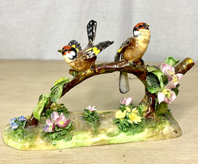 Crown Staffordshire By JT Jones Birds Figurine Porcelain Birds On A ...