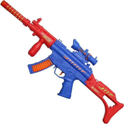 Rifle Gun Toy Machine Army, FX Sounds & Lights, 26 Inches, Blue Red ...
