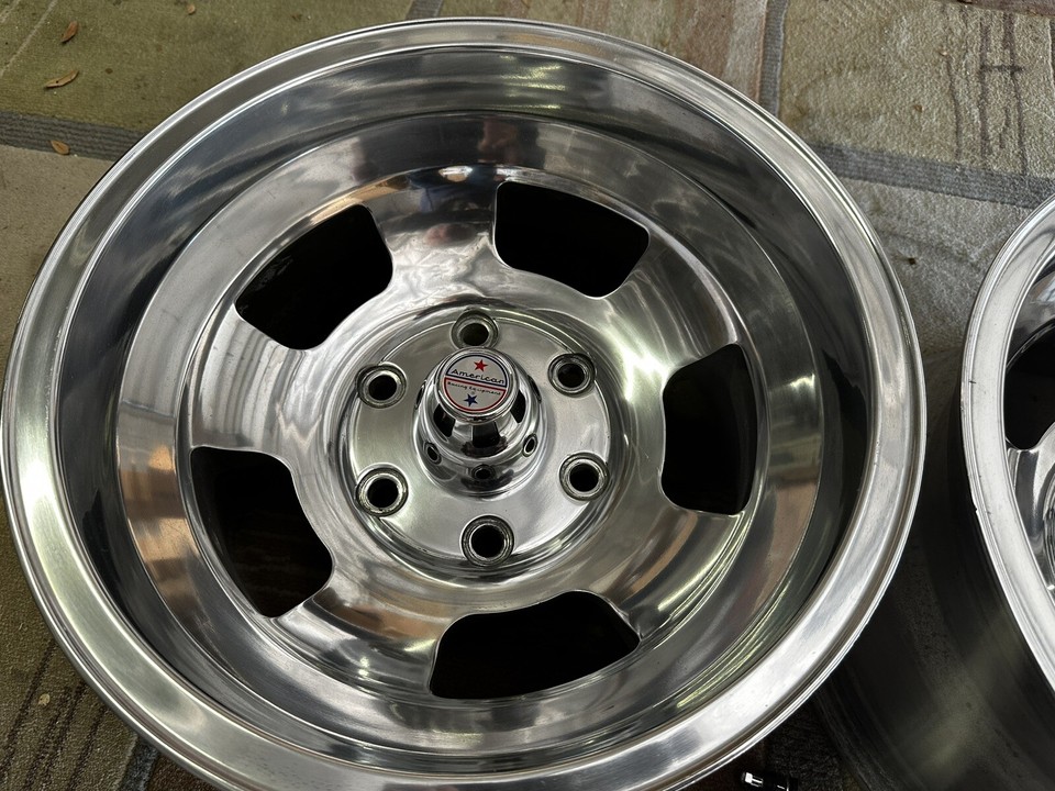 (2) 15x8.5 VINTAGE REAL AMERICAN RACING SLOT MAGS CHEVY 6 LUG 2WD TRUCK ...