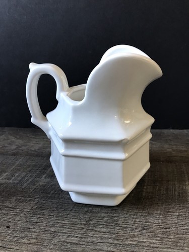 Vintage White Haeger Pottery Hexagon Shaped Pitcher #8081 USA 7.5 ...
