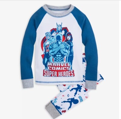 Disney Store Marvel Comics Superhero PJ Pal Pajamas Set Boys Sz 6 Nwt ...