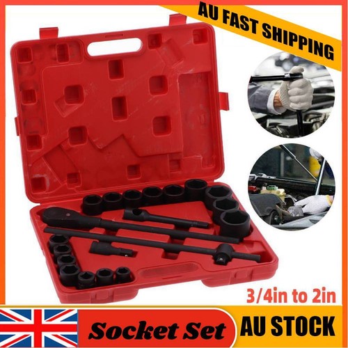 21X 3/4" 19mm-50mm Drive Deep Impact Socket Set Heavy Duty Sockets ...
