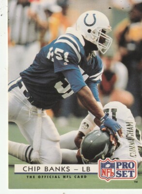 FREE SHIPPING-MINT-1992 Pro Set Chip Banks #190 COLTS PLUS BONUS CARDS ...