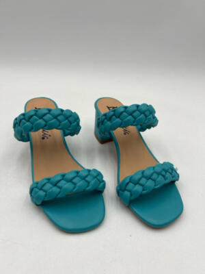 Bellini Fuss Womens Chunky Heel Mule Sandal, Color Turquoise Smooth ...