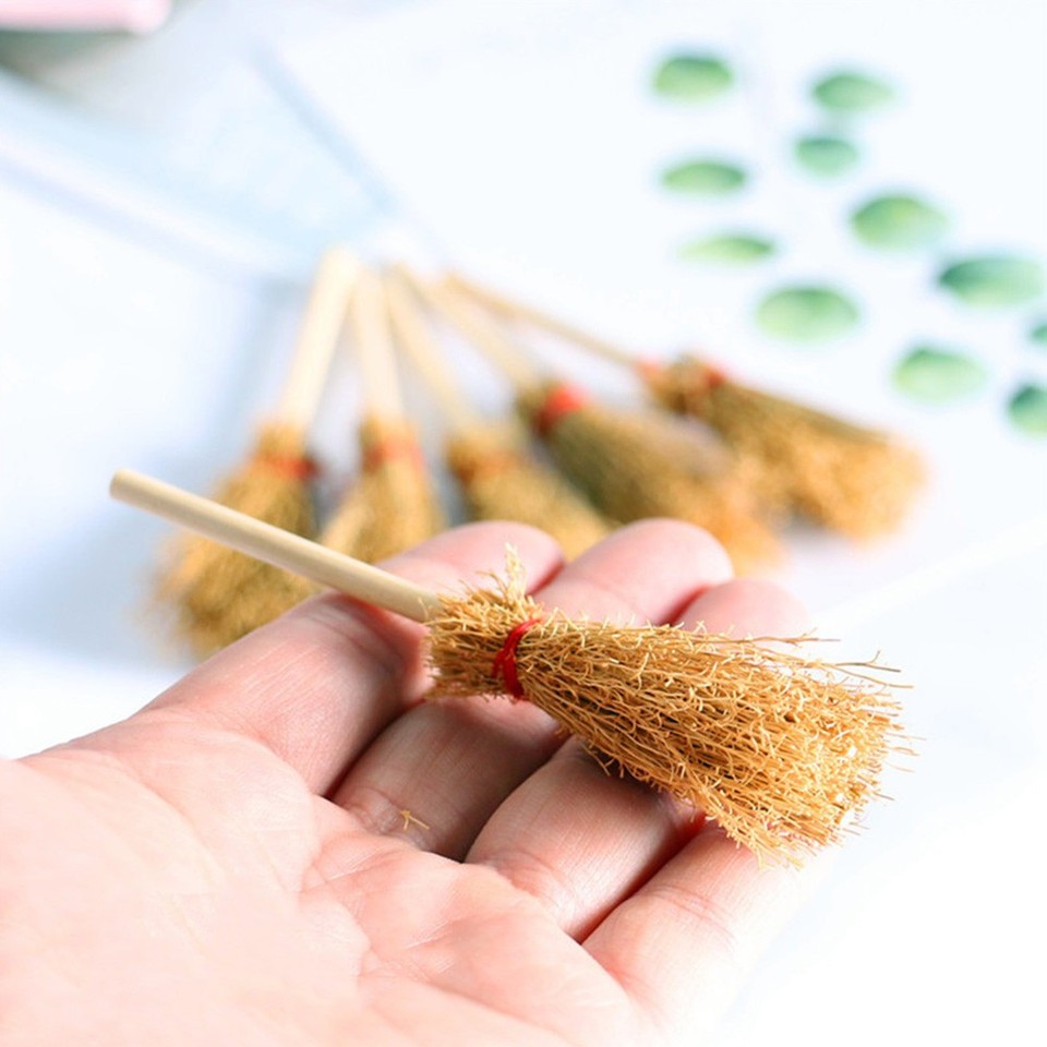 6 Pcs Doll House Miniature Broom Brooms for Crafts Little Decoration ...