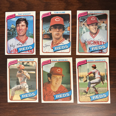 1980 Topps Baseball 6 Card Team Lot Cincinnati Reds, Ray Knight, Tom ...