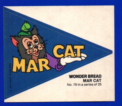 MAR CAT MARQUETTE 1975 DISNEY WONDER BREAD CRAZY COLLEGE PENNANTS #19 ...